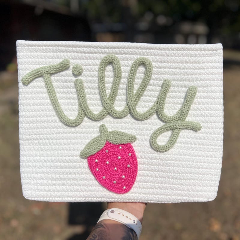 Embroidered Rope Baskets - Etsy