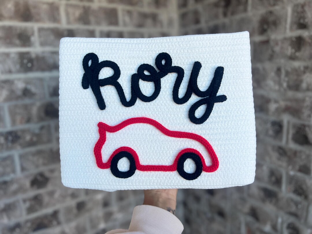 Race Car Basket | Personalized Rope Basket | Custom Gift Basket | Baby ...
