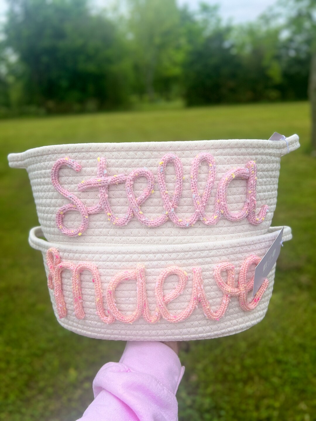 Personalized Name Basket (name Only) | Customized Rope Basket | Custom ...