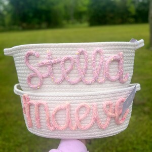Personalized Name Basket (name Only) | Customized Rope Basket | Custom ...