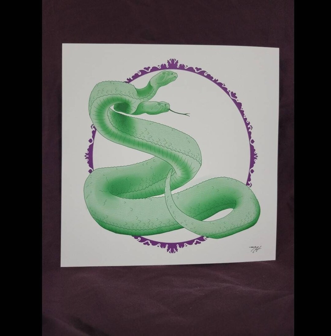 Two-headed Snake Original Art Print - Etsy