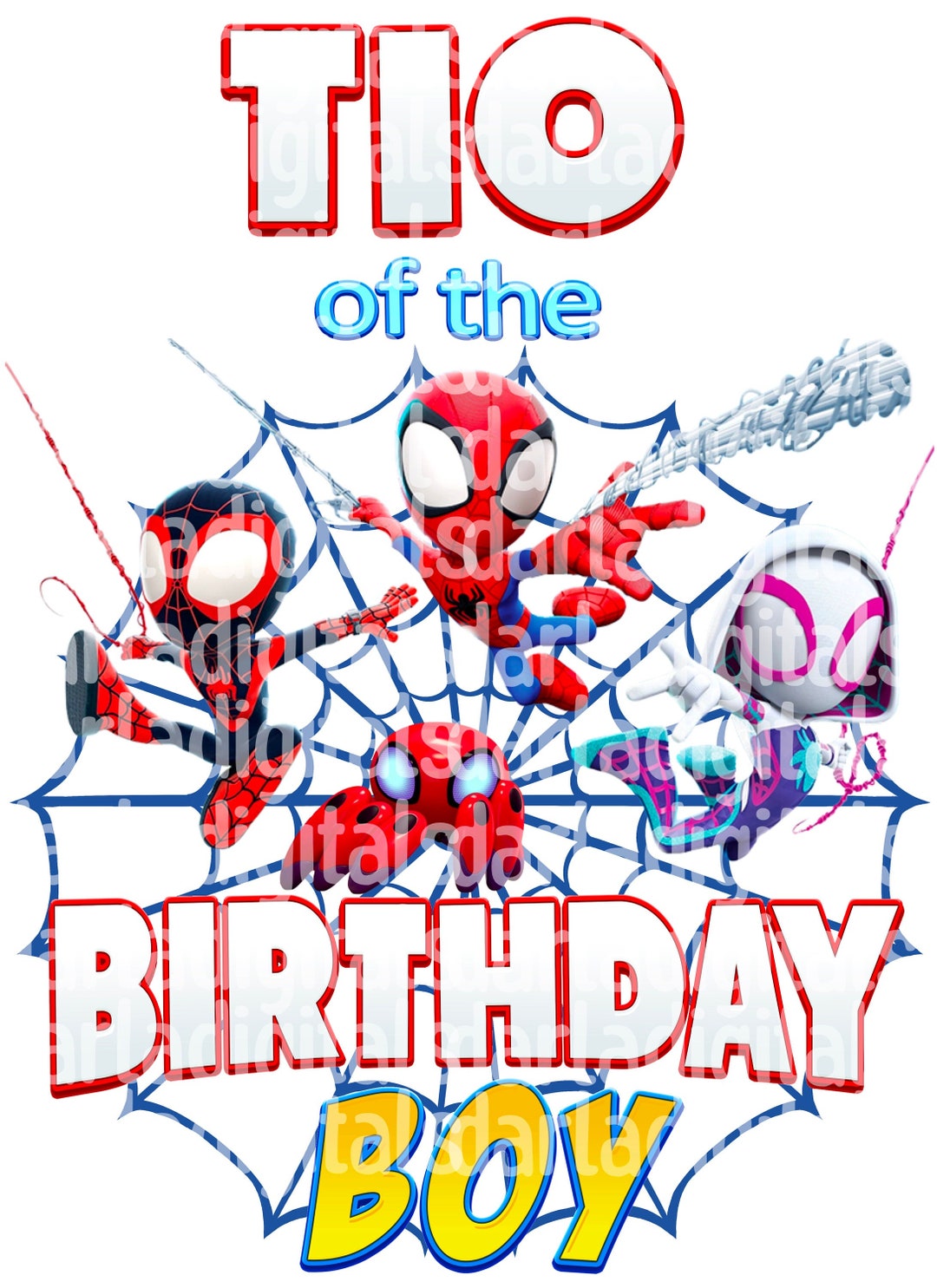 Spidey PNG JPG Pdf, Spidey Sublimation, Tio of Birthday Boy, Spidey and ...