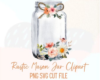 Mason Jar Clip Art | Etsy