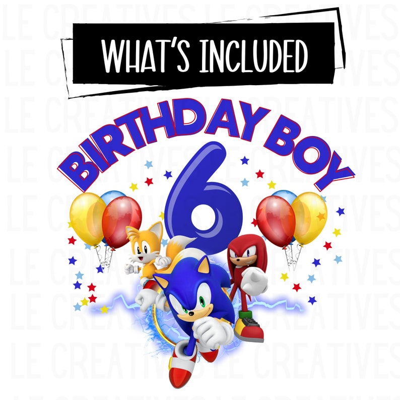 SONIC SIXTH Birthday Sublimation Design Cricut Design Space - Etsy