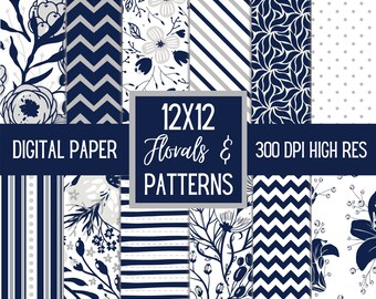 Floral Scrapbook Paper 12x12 | Etsy