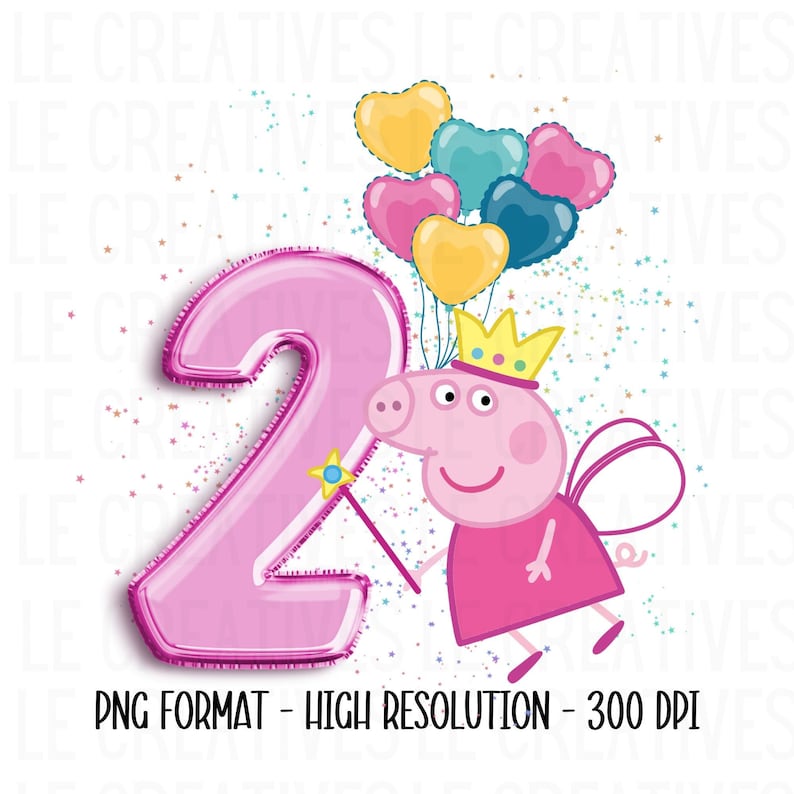 Peppa Pig 2ND Birthday SVG PNG Sublimation Design Cricut - Etsy Israel