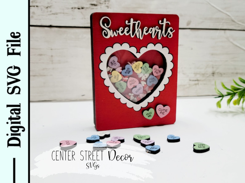 Sweethearts Conversation Hearts Box SVG File Tiered Tray - Etsy