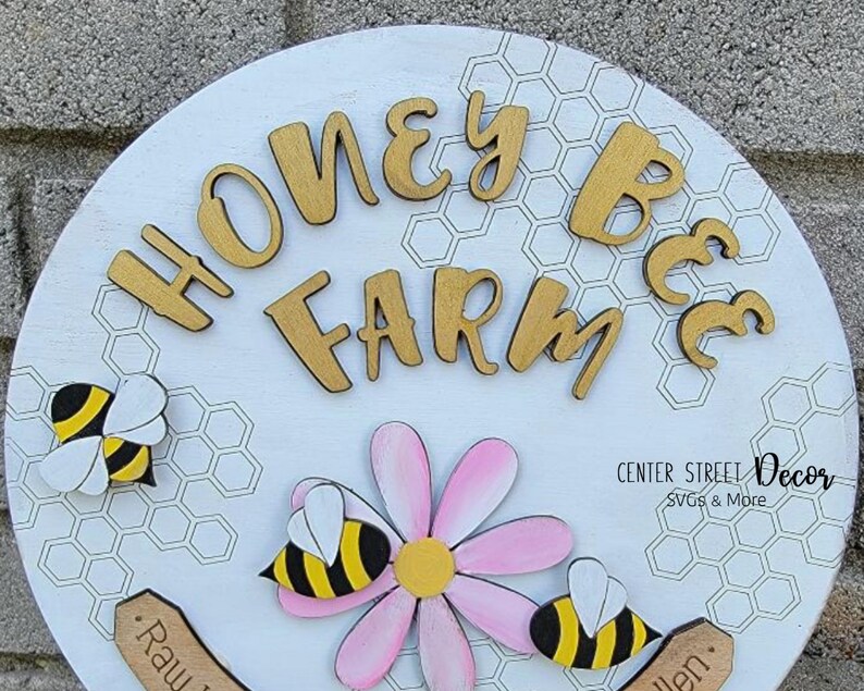 Honey Bee Farm Sign SVG File | Etsy