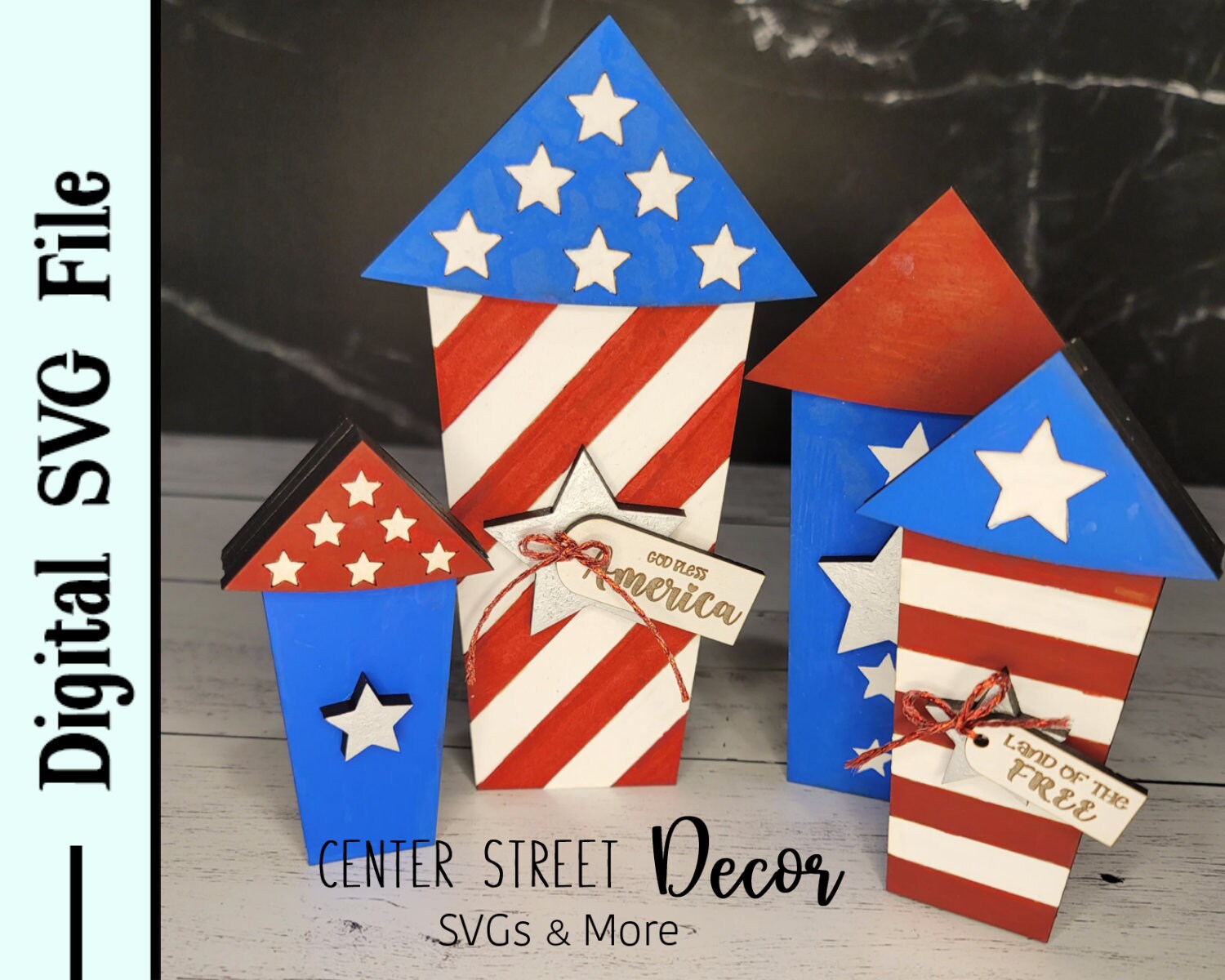 Fireworks Rockets Shelf Sitters SVG File Happy 4th of July - Etsy