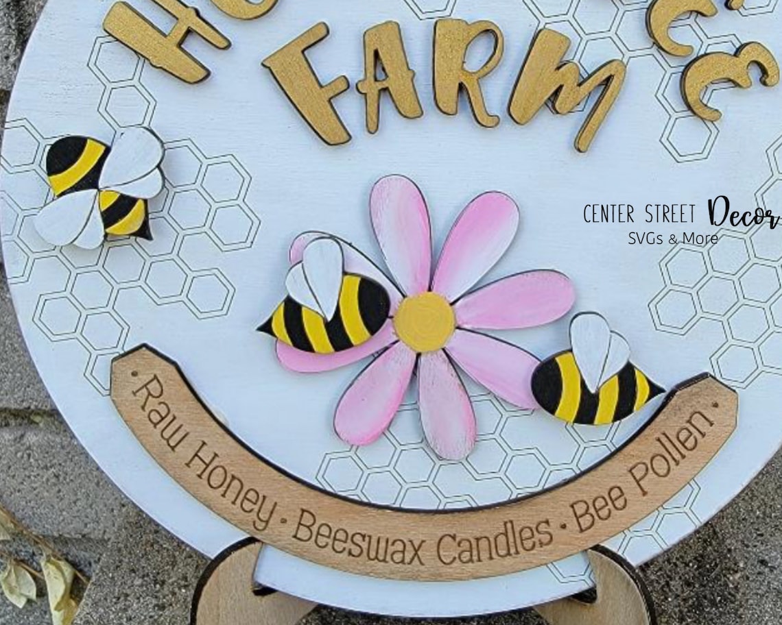 Honey Bee Farm Sign SVG File | Etsy
