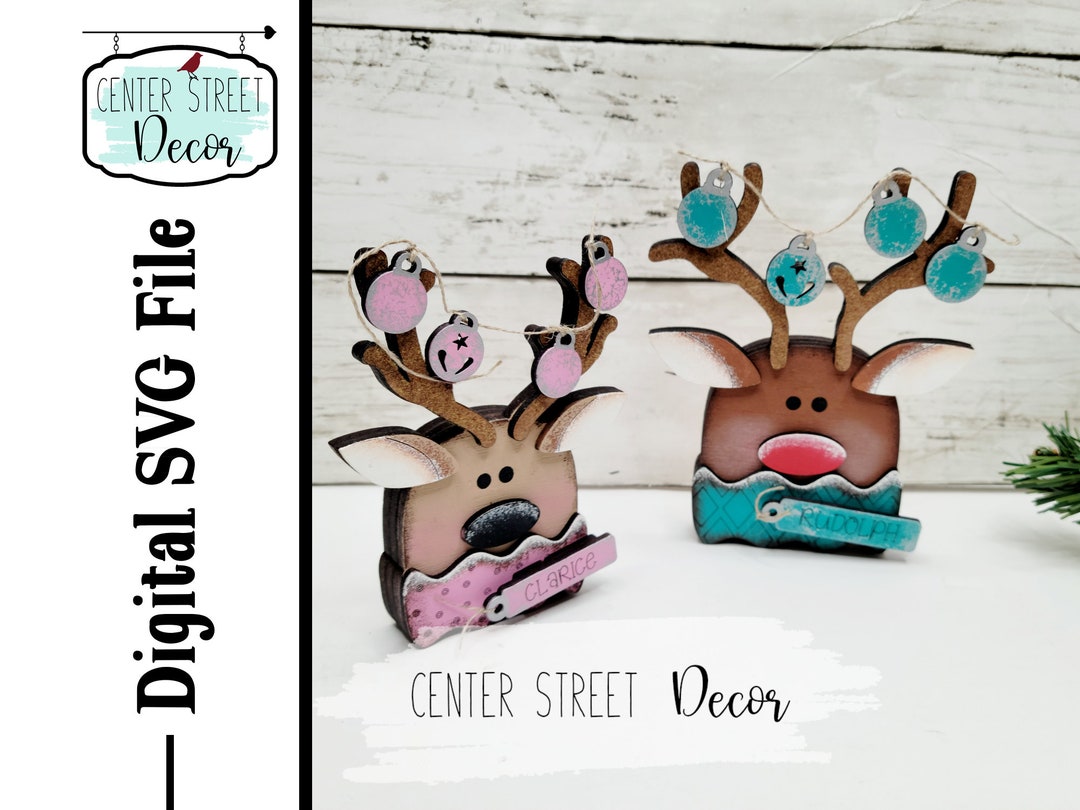 Reindeer Rudolph SVG File Shelf Sitter - Etsy