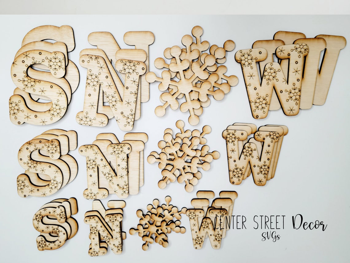 Snowflake Snow Word SVG File Shelf Sitter - Etsy