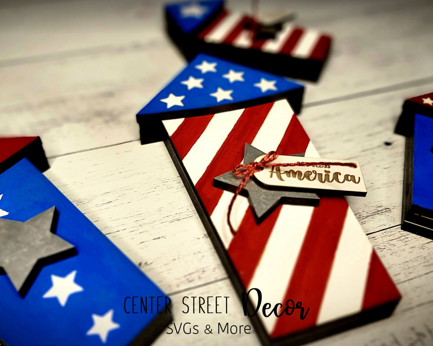 Fireworks Rockets Shelf Sitters SVG File Happy 4th of July - Etsy