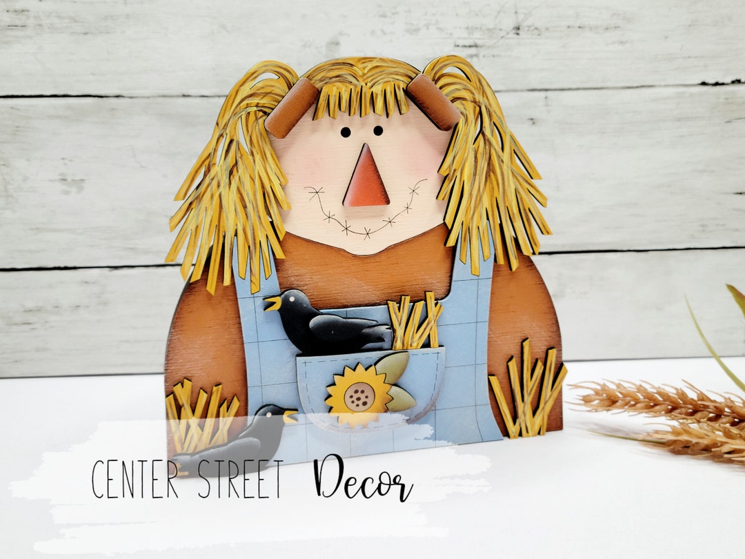 Scarecrow Girls Lady SVG File Shelf Sitter - Etsy