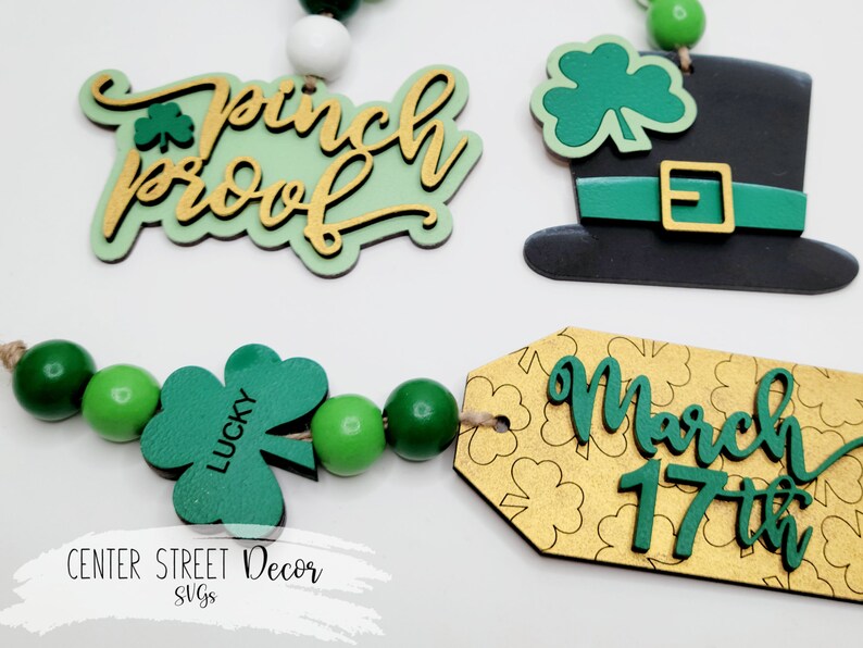 St. Patrick's Day Garland Tags SVG File - Etsy