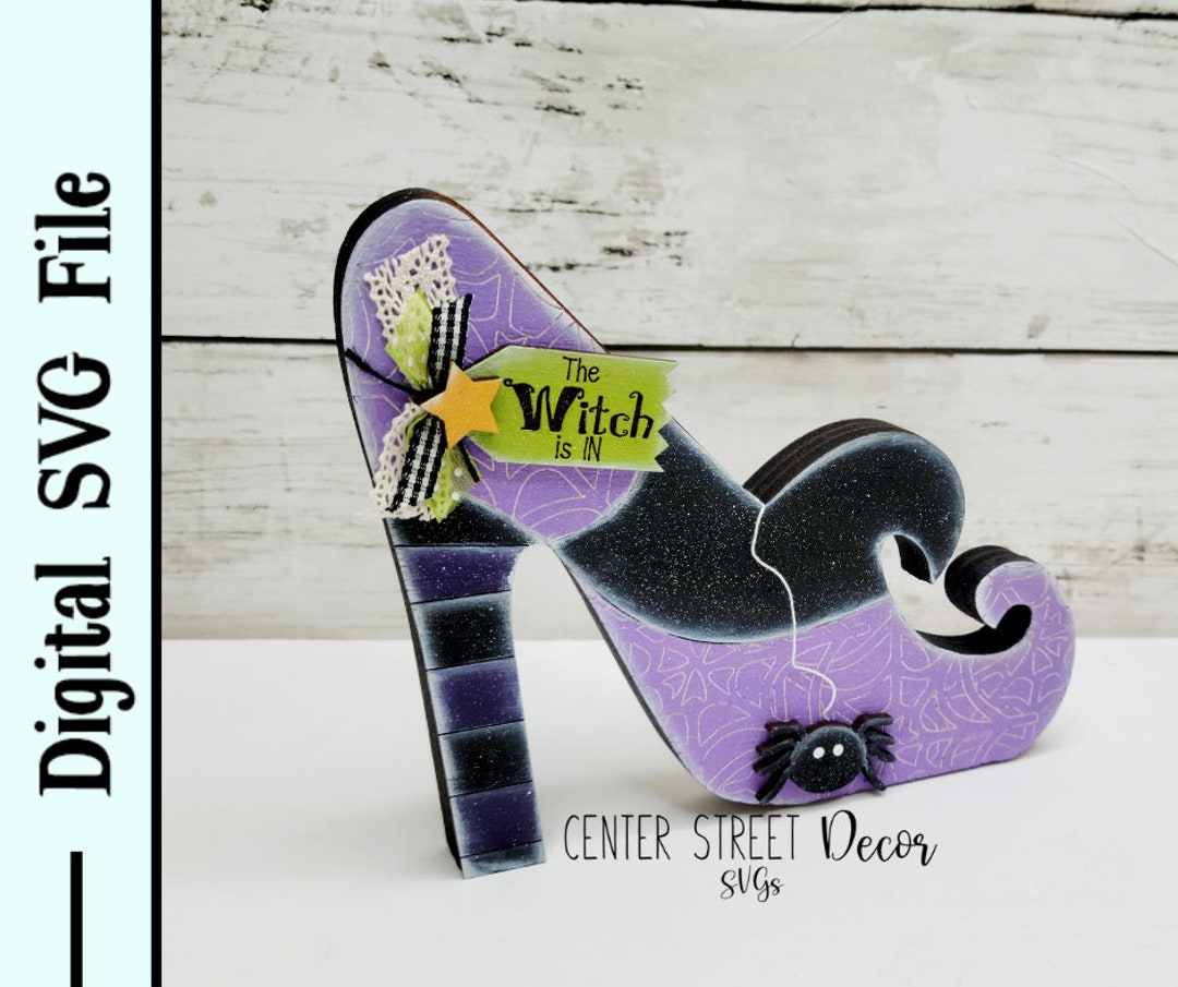 Witch High Heel Shoe SVG File - Etsy