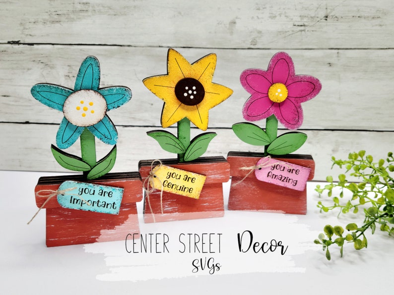 Flower Pots Daisy Shelf Sitter SVG File - Etsy