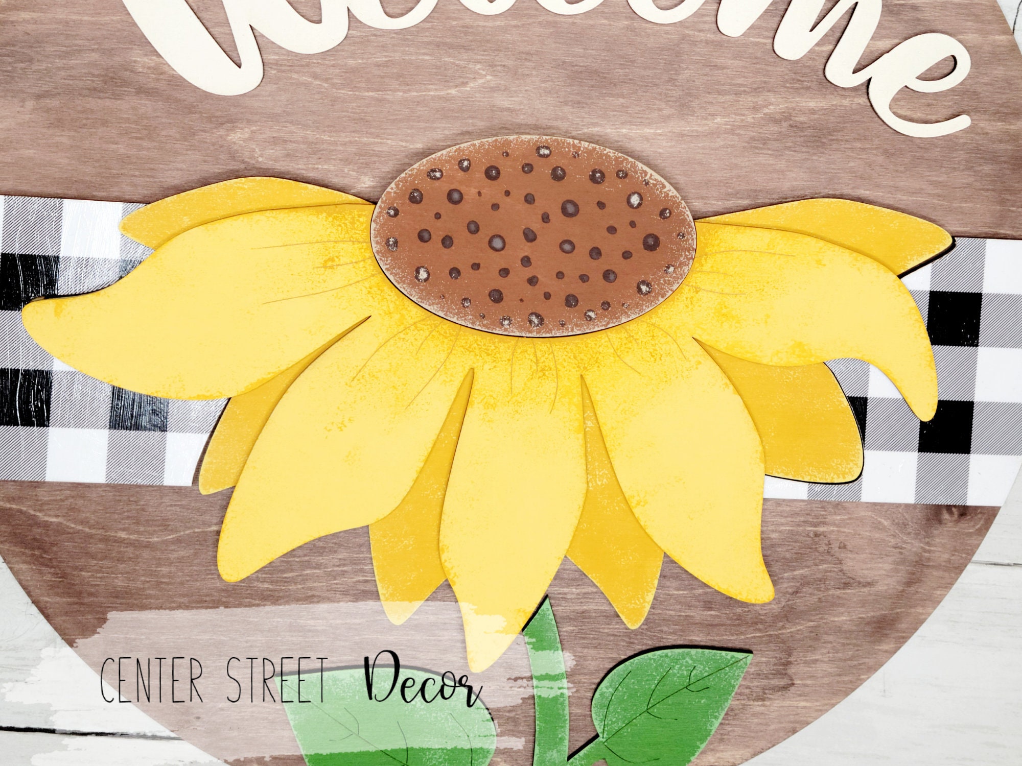 Welcome Sunflower Door Hanger SVG File - Etsy