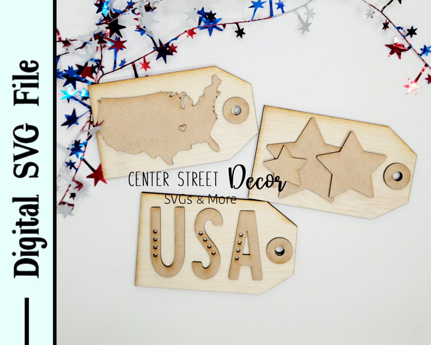 USA Tiered Tray Tags SVG File - Etsy