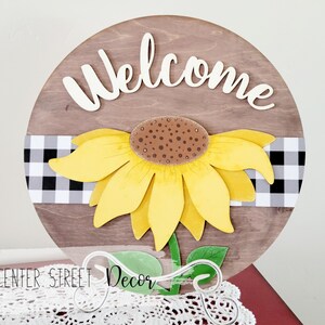 Welcome Sunflower Door Hanger SVG File - Etsy