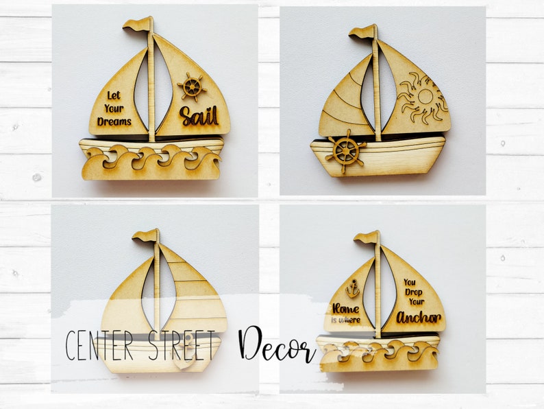 Sailboat Shelf Sitter SVG Laser File - Etsy