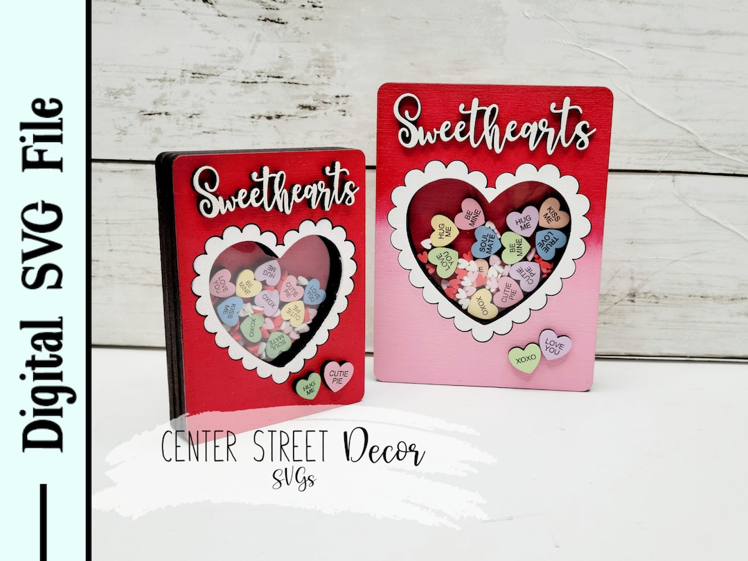 Sweethearts Conversation Hearts Box SVG File Tiered Tray - Etsy