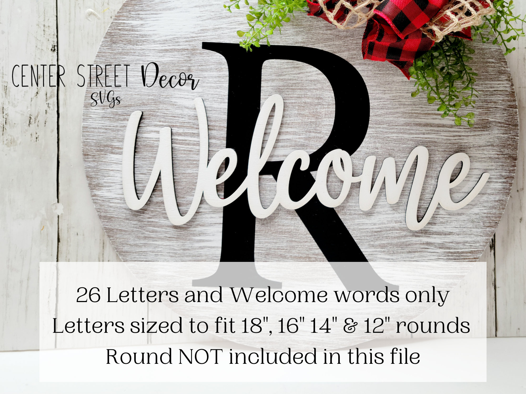 Welcome Monogram SVG File Round Sign Letters - Etsy