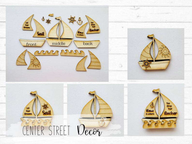 Sailboat Shelf Sitter SVG Laser File - Etsy