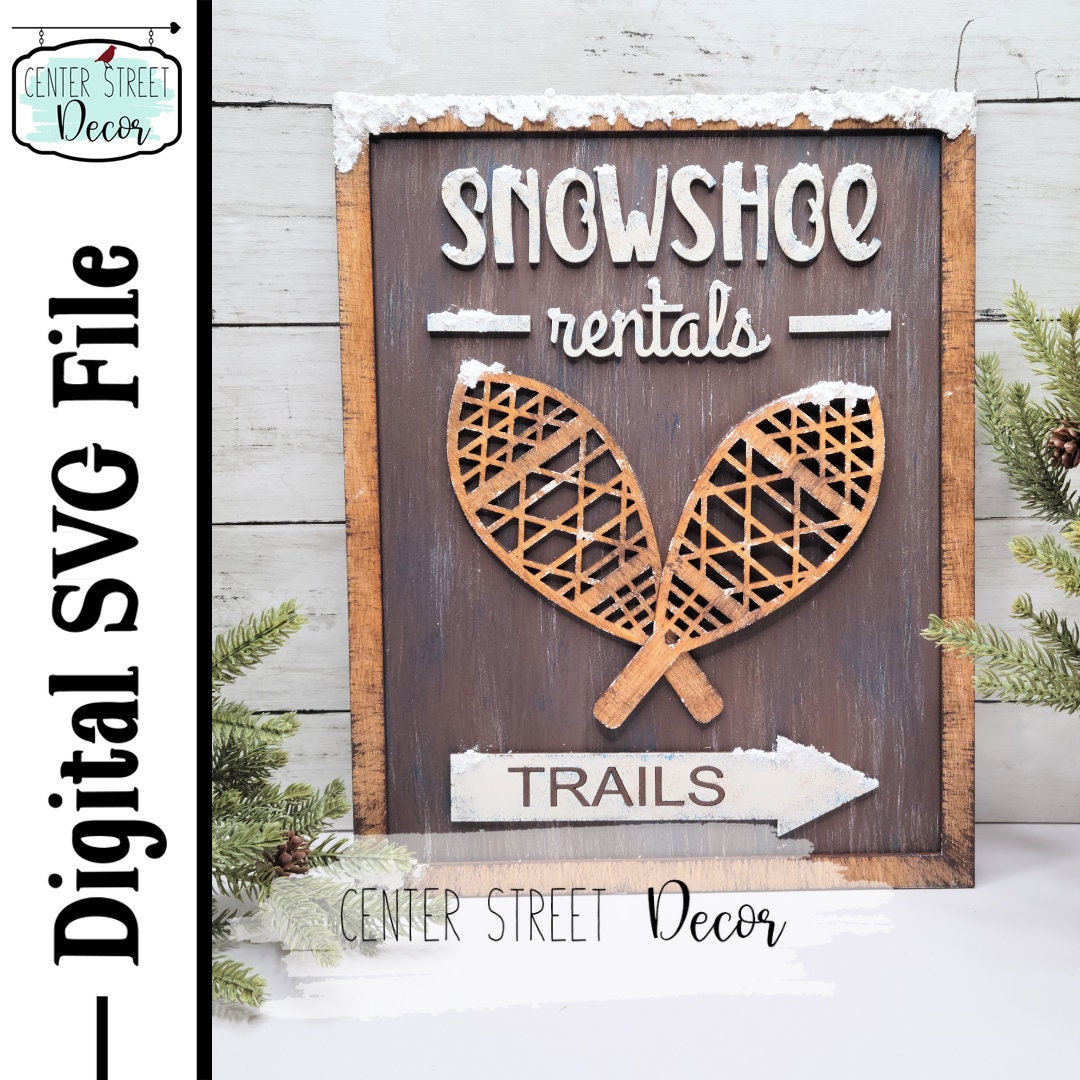 Winter Sign Snowshoe Rentals SVG File - Etsy
