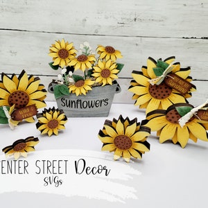 Chunky Sunflower SVG File Tiered Tray Decor - Etsy