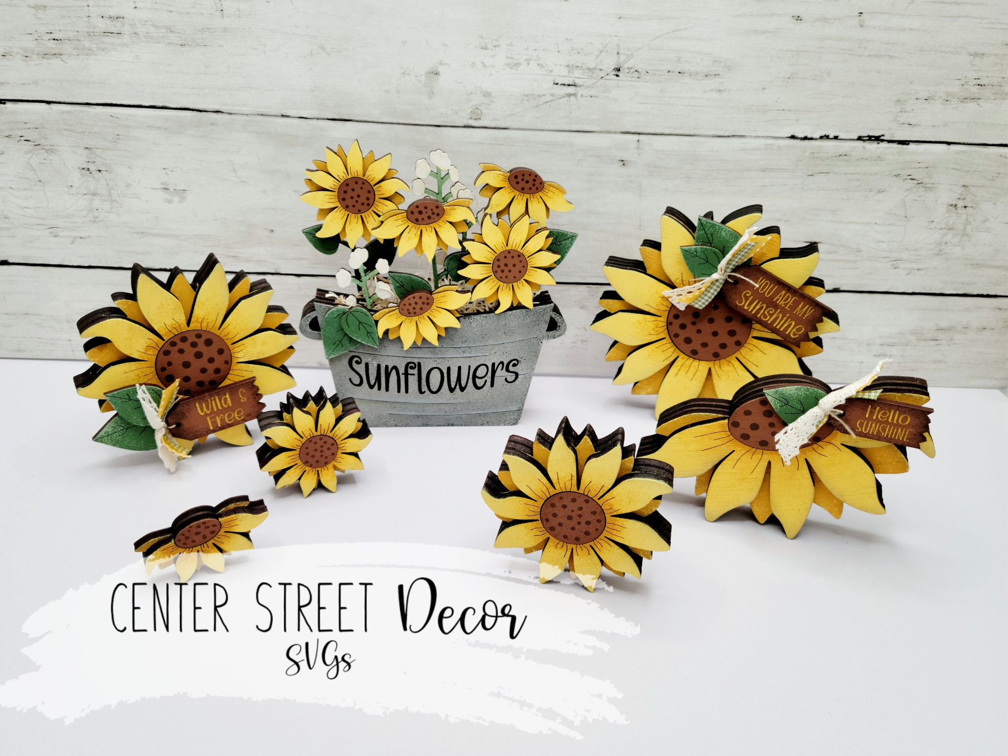 Chunky Sunflower SVG File Tiered Tray Decor - Etsy