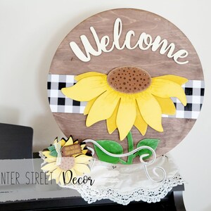 Welcome Sunflower Door Hanger SVG File - Etsy