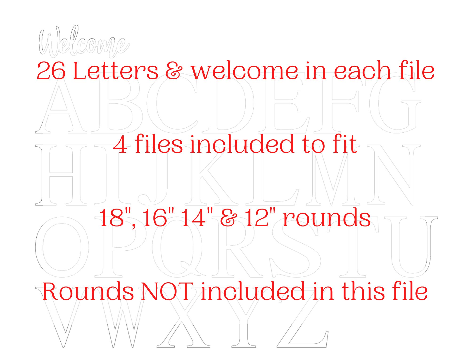 Welcome Monogram SVG File Round Sign Letters - Etsy