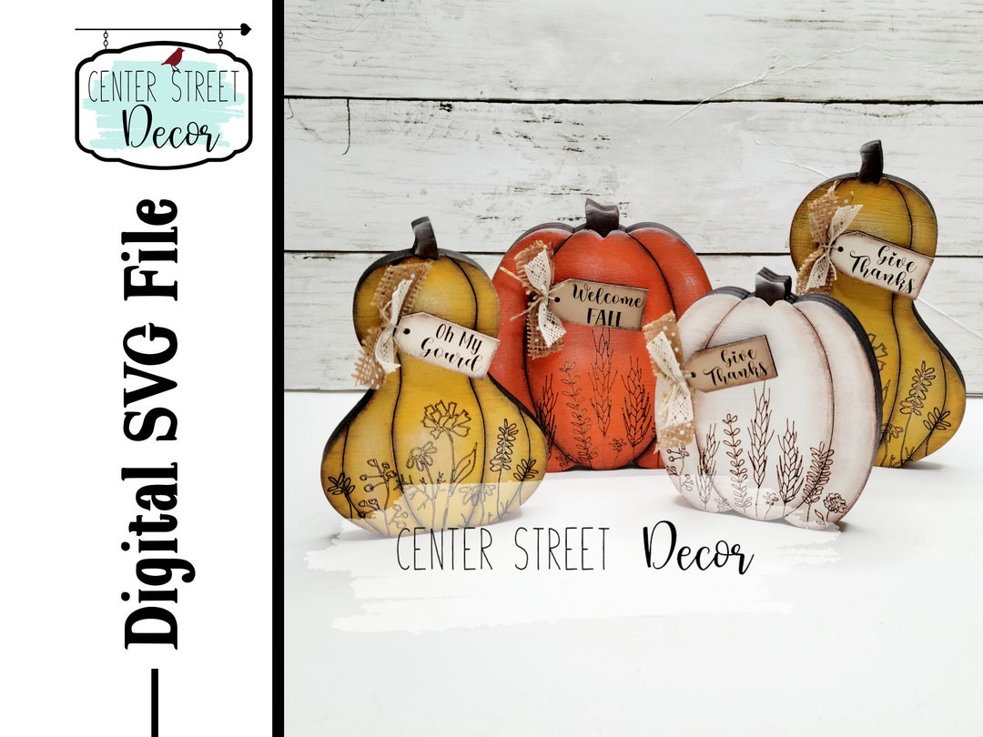 Pumpkin Gourd SVG File Tiered Tray Decor - Etsy