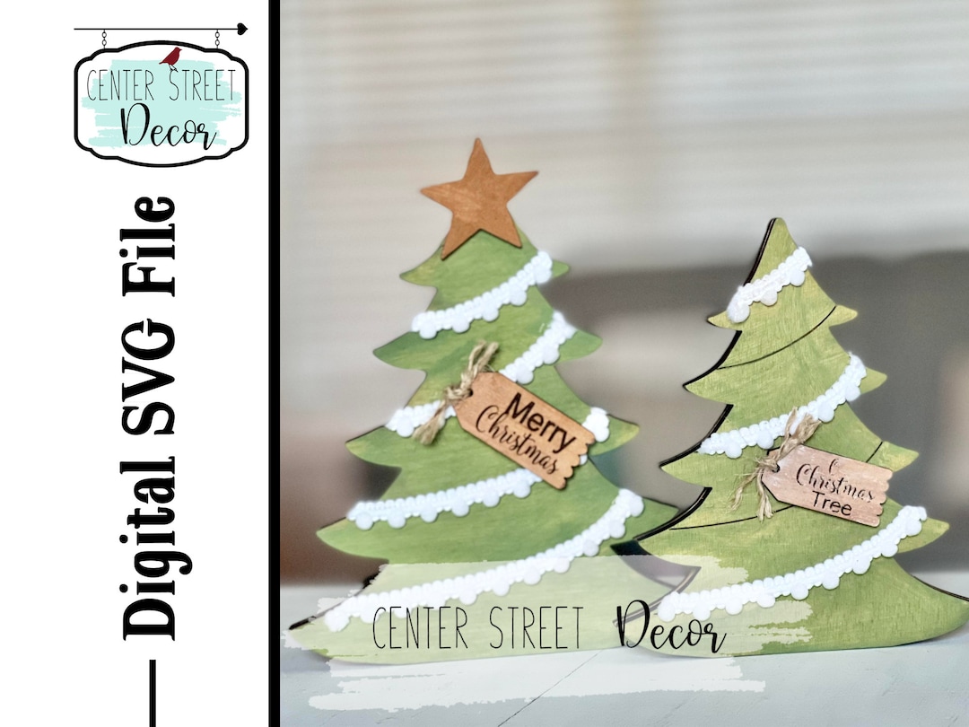 Christmas Trees SVG File Shelf Sitters - Etsy
