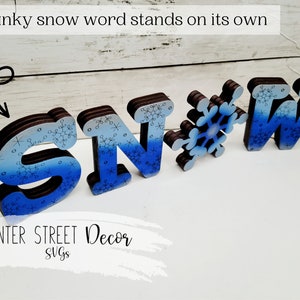 Snowflake Snow Word SVG File Shelf Sitter - Etsy