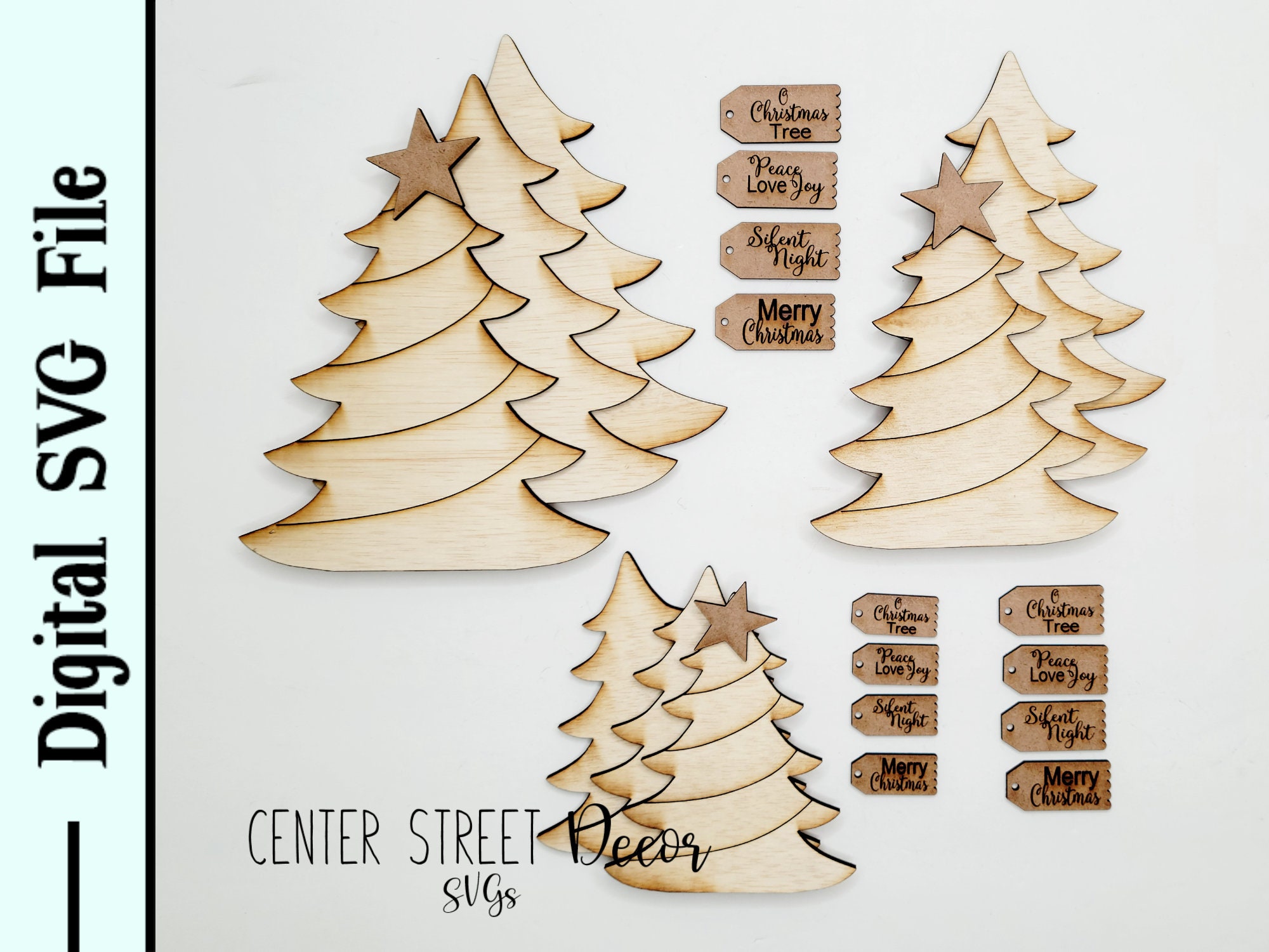 Christmas Trees SVG File Shelf Sitters - Etsy
