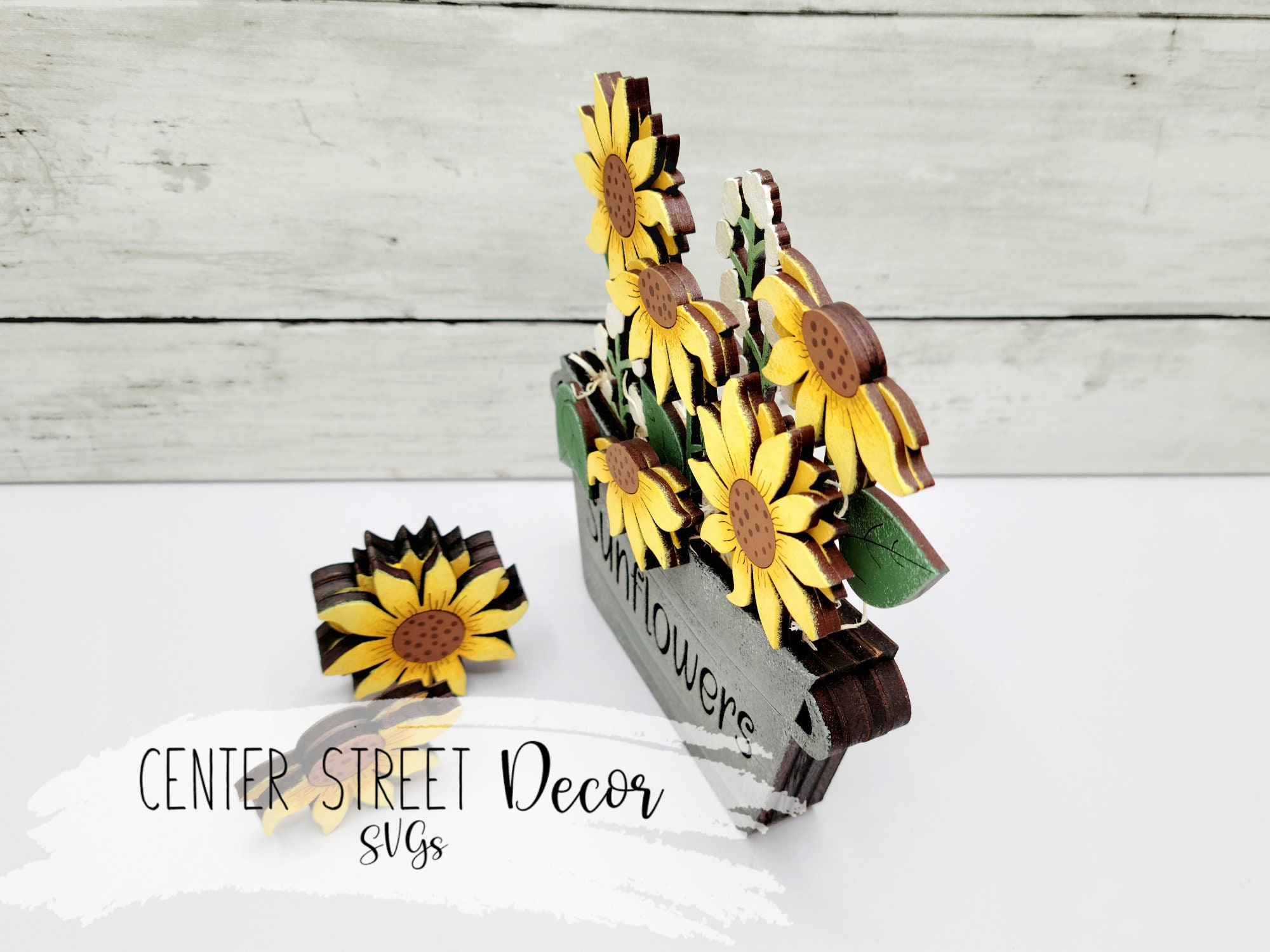 Chunky Sunflower SVG File Tiered Tray Decor - Etsy