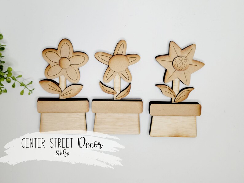 Flower Pots Daisy Shelf Sitter SVG File - Etsy