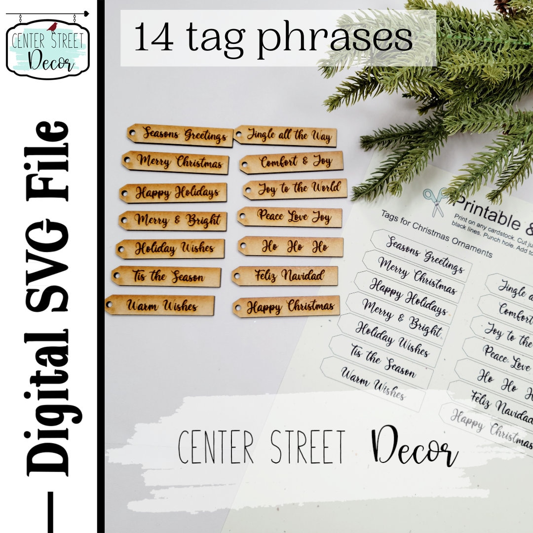 Christmas Tag Phrases SVG File and Printable - Etsy