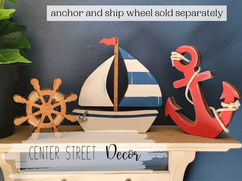 Sailboat Shelf Sitter SVG Laser File - Etsy