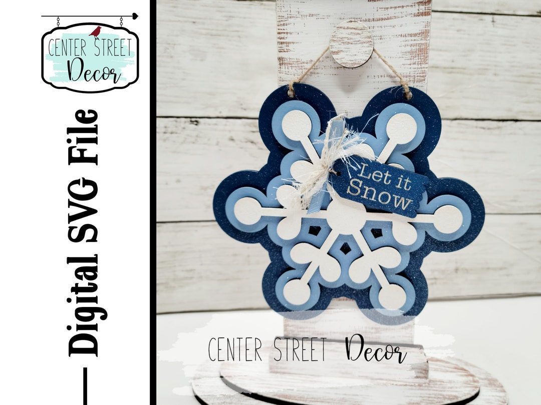 Snowflake Sign Hanger SVG File - Etsy