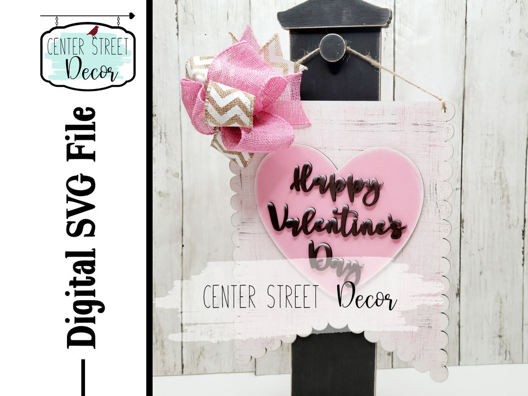 Happy Valentines Day Pennant SVG File Banner Sign - Etsy