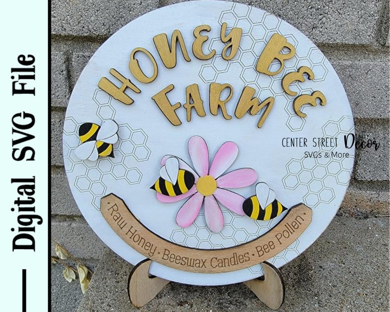 Honey Bee Farm Sign SVG File | Etsy