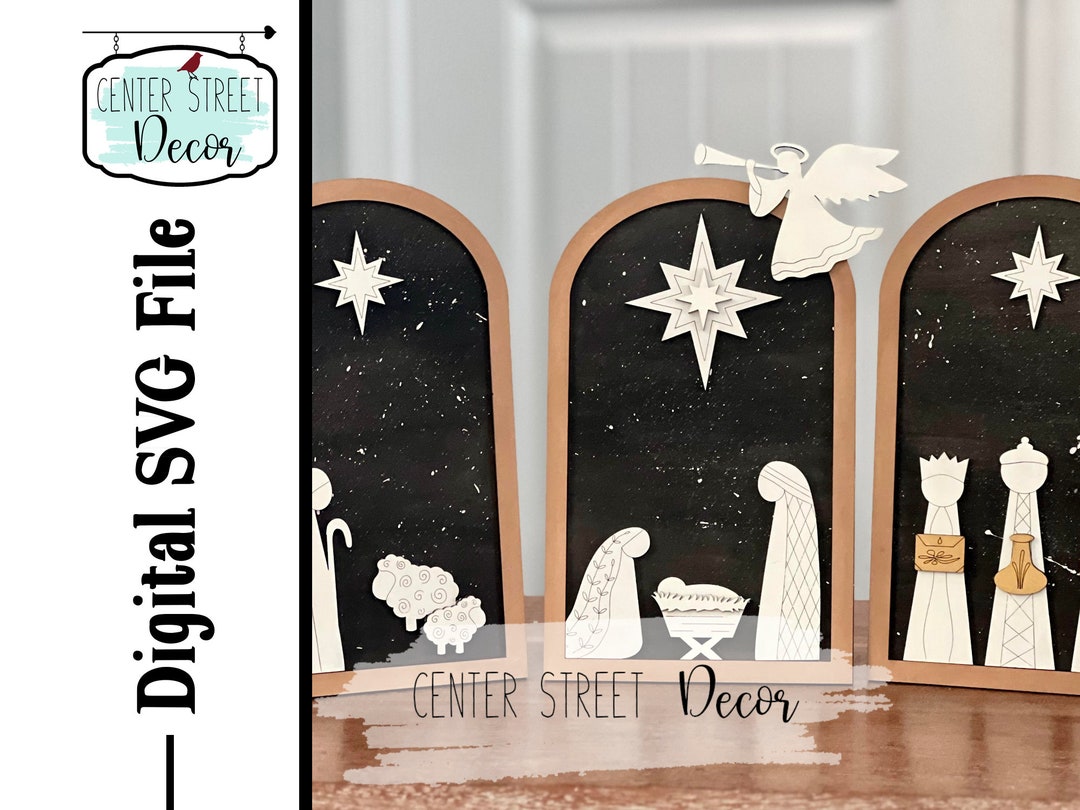 Nativity Scene Panels SVG File Religious Christmas Decor - Etsy