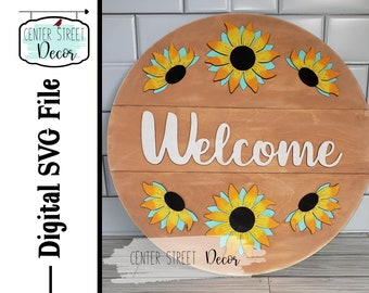 Sunflower Door Side Panels Dxf Svg Onlt - Etsy