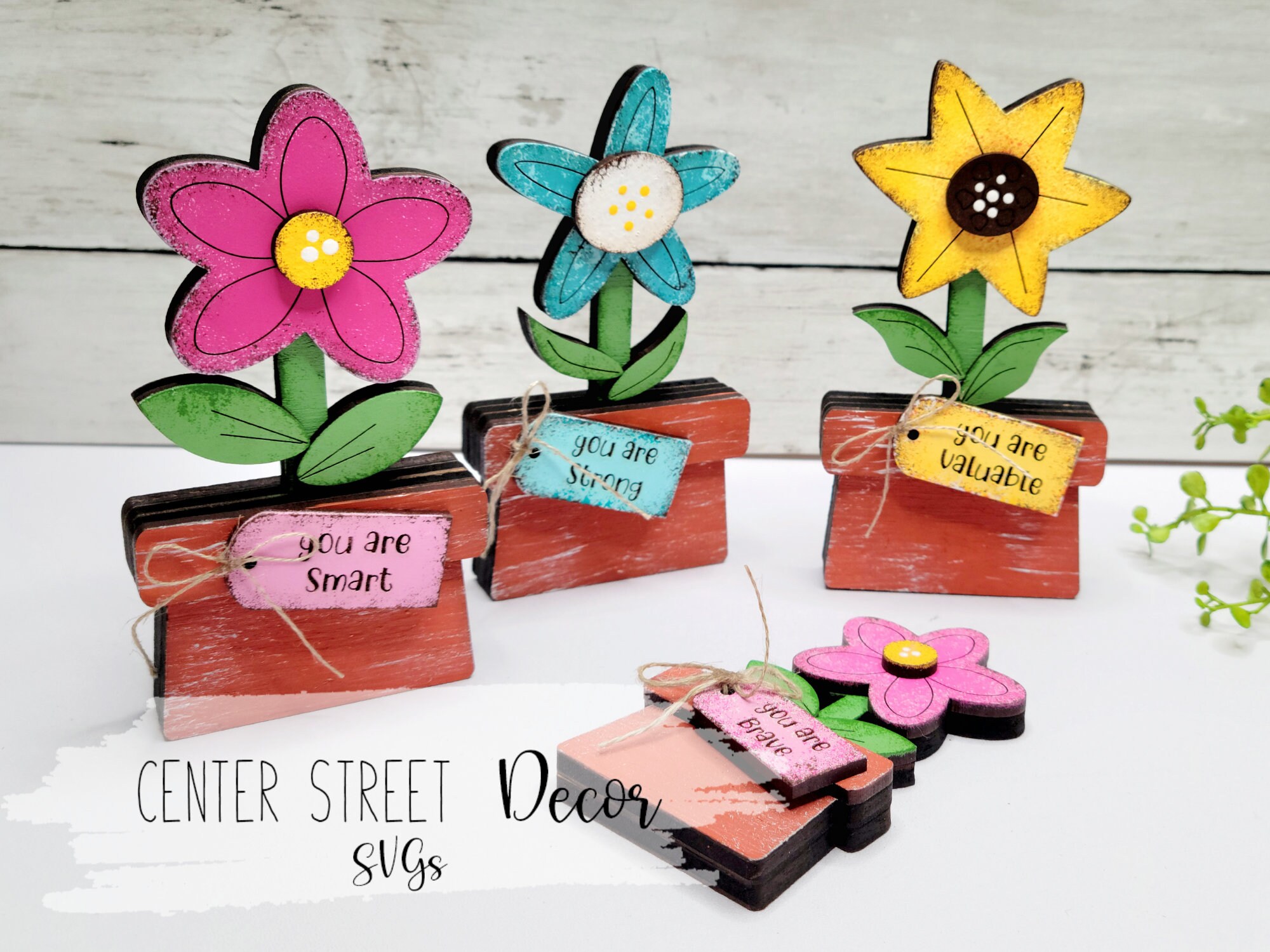 Flower Pots Daisy Shelf Sitter SVG File - Etsy