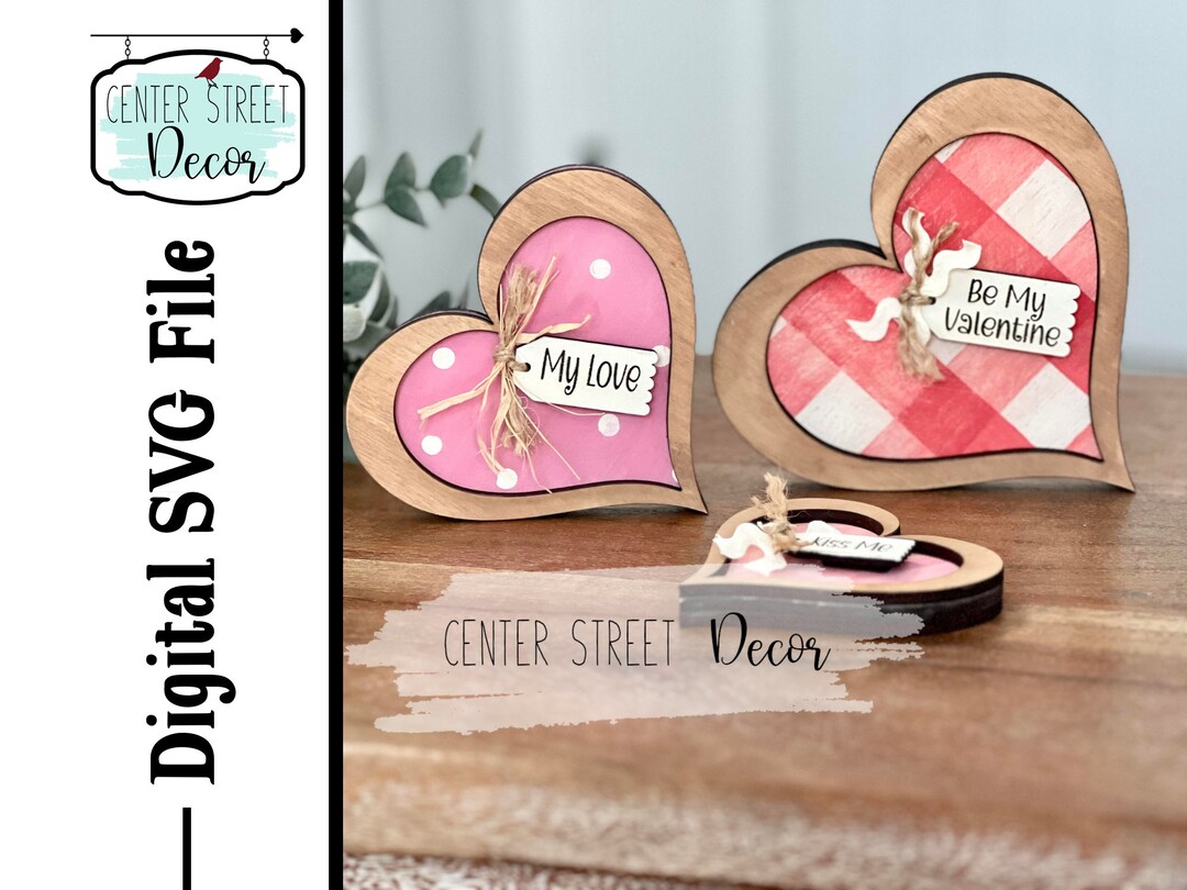 Framed Heart Shelf Sitter or Stand SVG File - Etsy