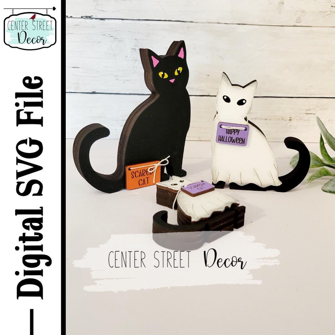 Halloween Scaredy Cat SVG Laser File - Etsy