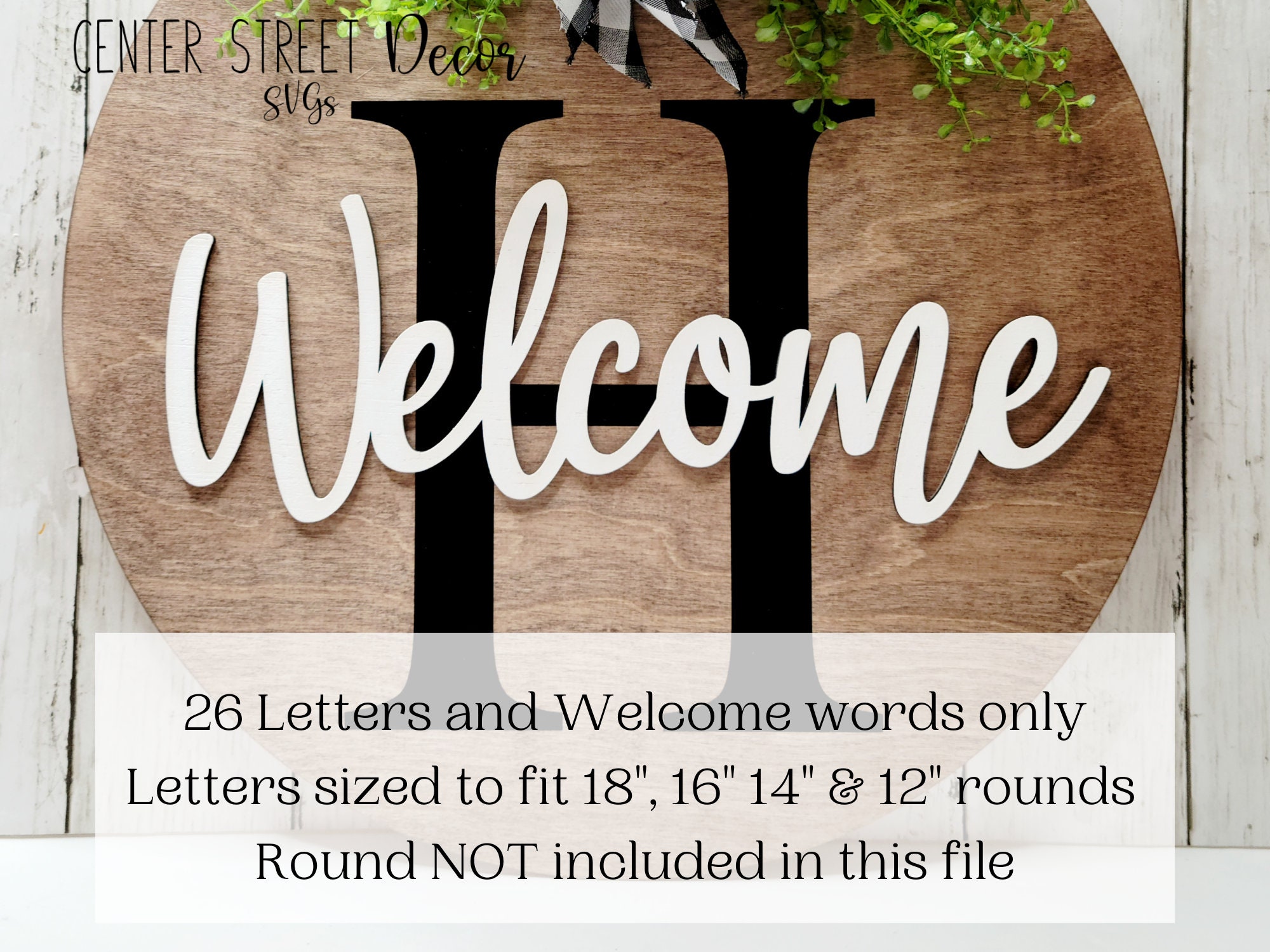 Welcome Monogram SVG File Round Sign Letters - Etsy